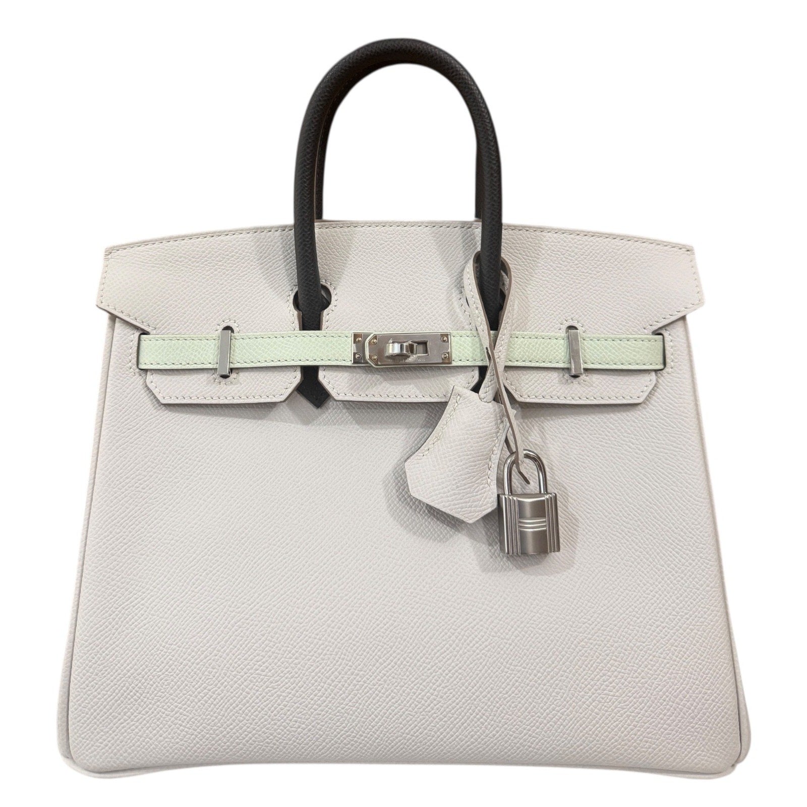 Hermes Birkin 25 Tri Color Gris Pale Vert Fizz Graphite Gray Epsom Pal ...